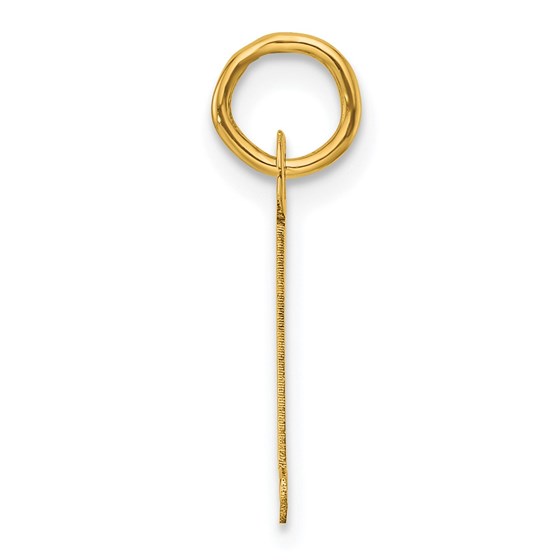 14K Yellow Gold Slanted Block Letter L Initial Charm - 19.3 mm