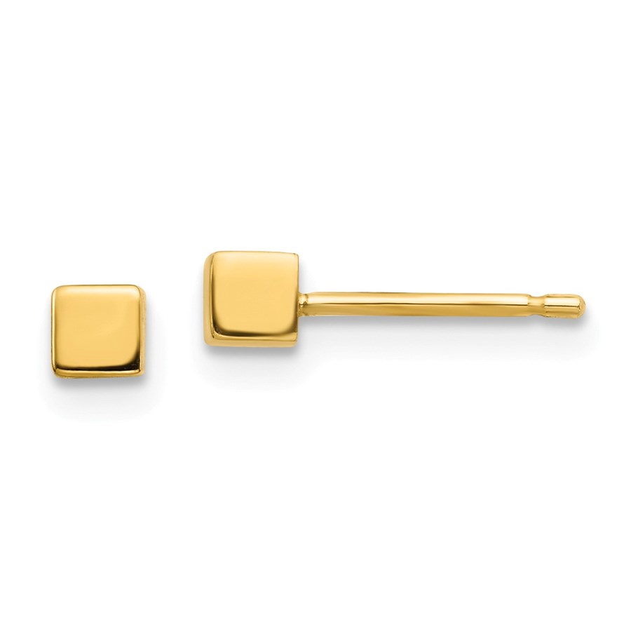 Buy 14k Yellow Gold Square Stud Earrings | APMEX
