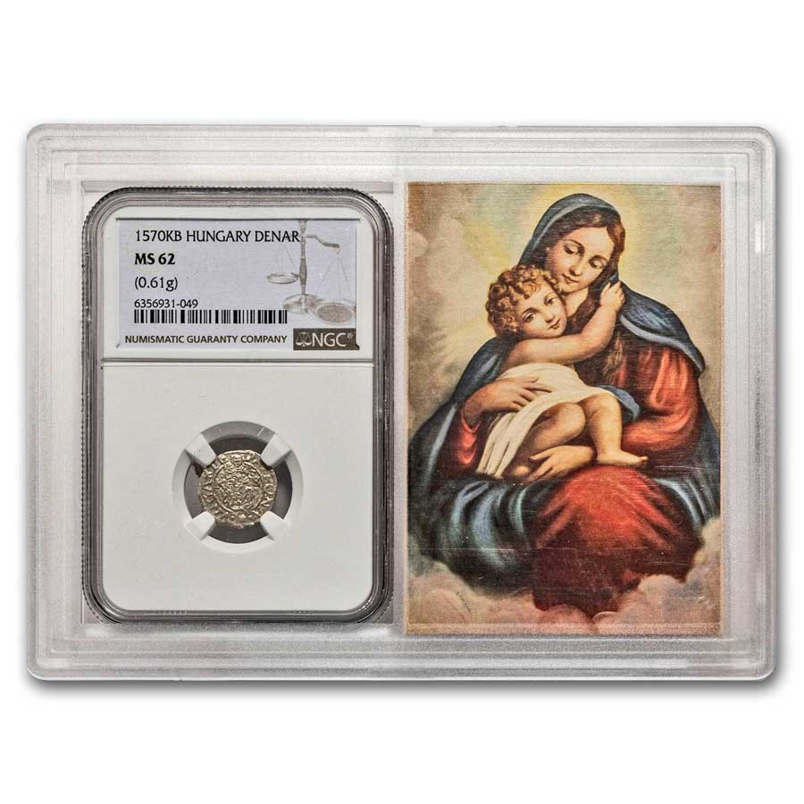 1500s KB Hungary Silver Denar MS-62 NGC (Story Vault)