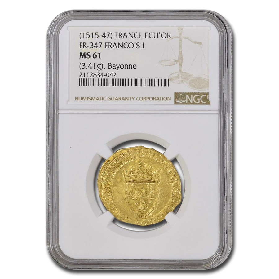 Buy 1515-1547 France Gold Ecu d'Or Francis I MS-61 NGC | APMEX