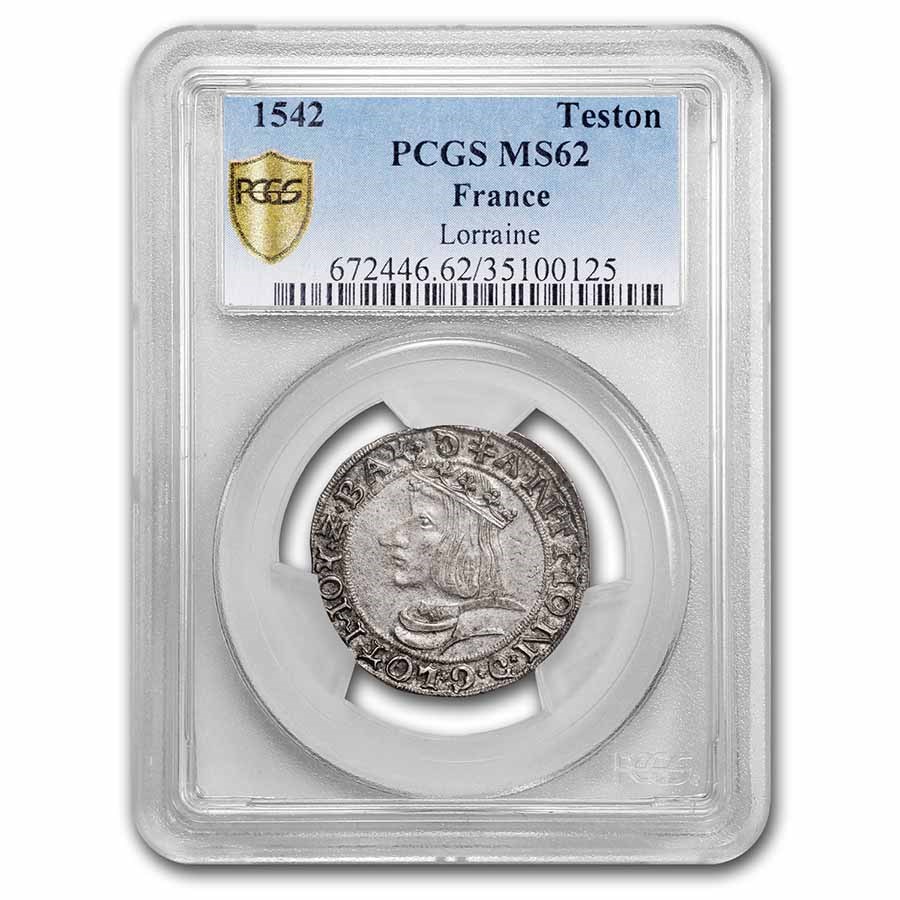 Buy 1542 France Lorraine Silver Teston MS-62 PCGS | APMEX