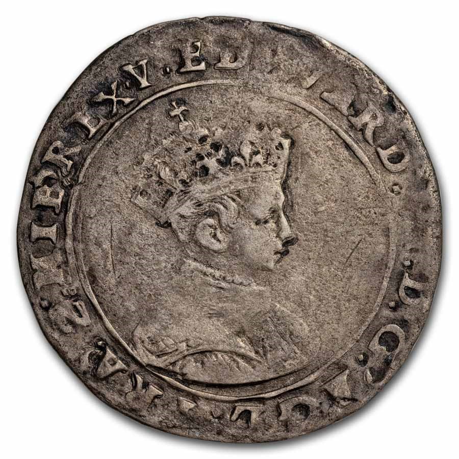 (1547-1553) Great Britain Silver Shilling Edward VI Fine