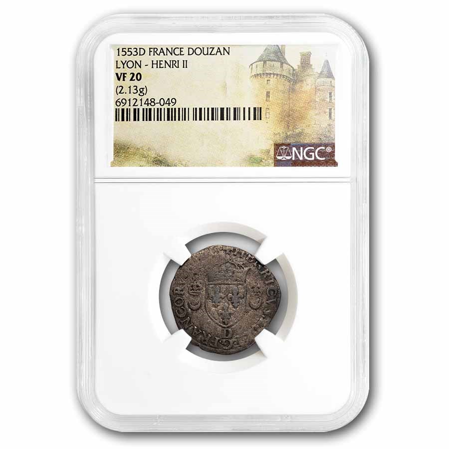 Buy 1553-D France BI Silver Douzan Henry II VF-20 NGC | APMEX