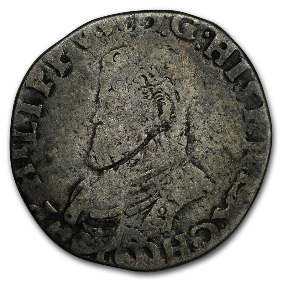 Buy 1555-1598 Spanish Netherlands Silver 1/5 Ecu Philip II VG (Clip ...