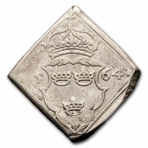 1564 Sweden Silver Klippe 16 Ore Eric XIV VF