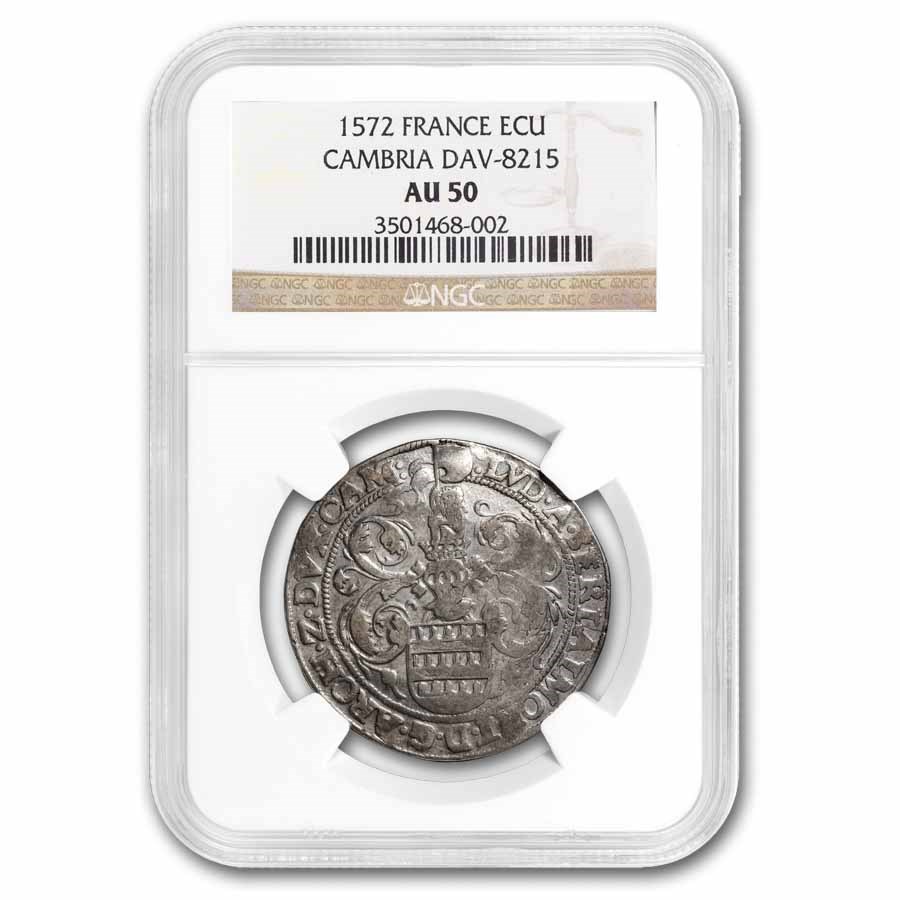 1572 France Silver Ecu AU-50 NGC