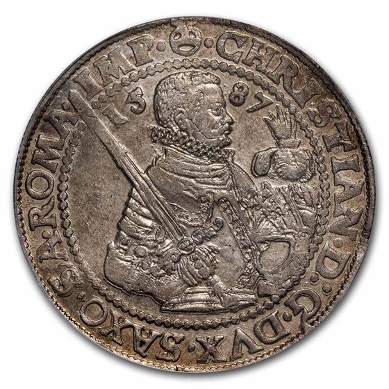 Buy 1587 German States Saxony Silver Thaler AU-58 PCGS | APMEX