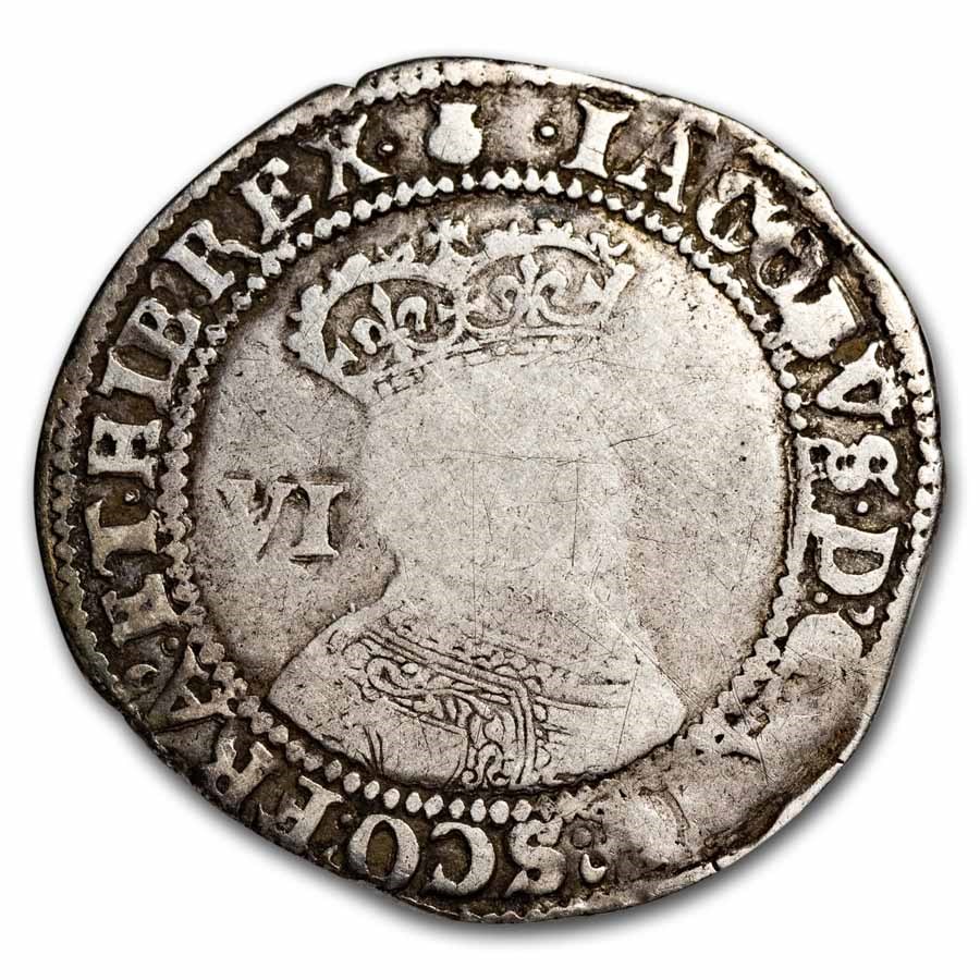 (1604-1609) England Silver Sixpence James VG
