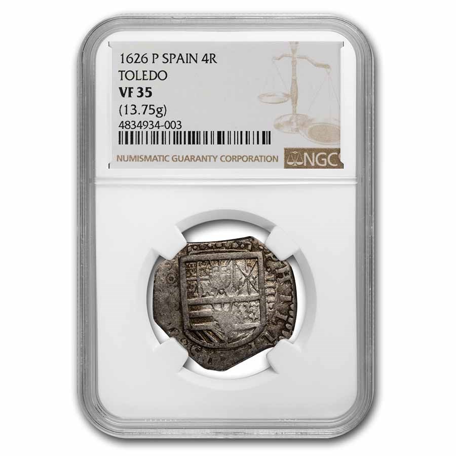 Buy 1626 P Spain (Toledo) Silver 4 Reales Cob VF-35 NGC | APMEX