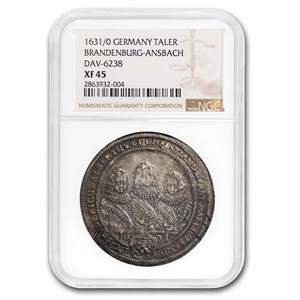 1631/0 German State Brandenburg-Ansbach Silver Thaler XF-45 NGC