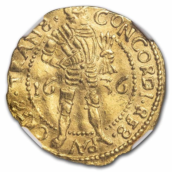 Buy 1636 Netherlands Overyssel Gold Ducat AU-58 NGC | APMEX