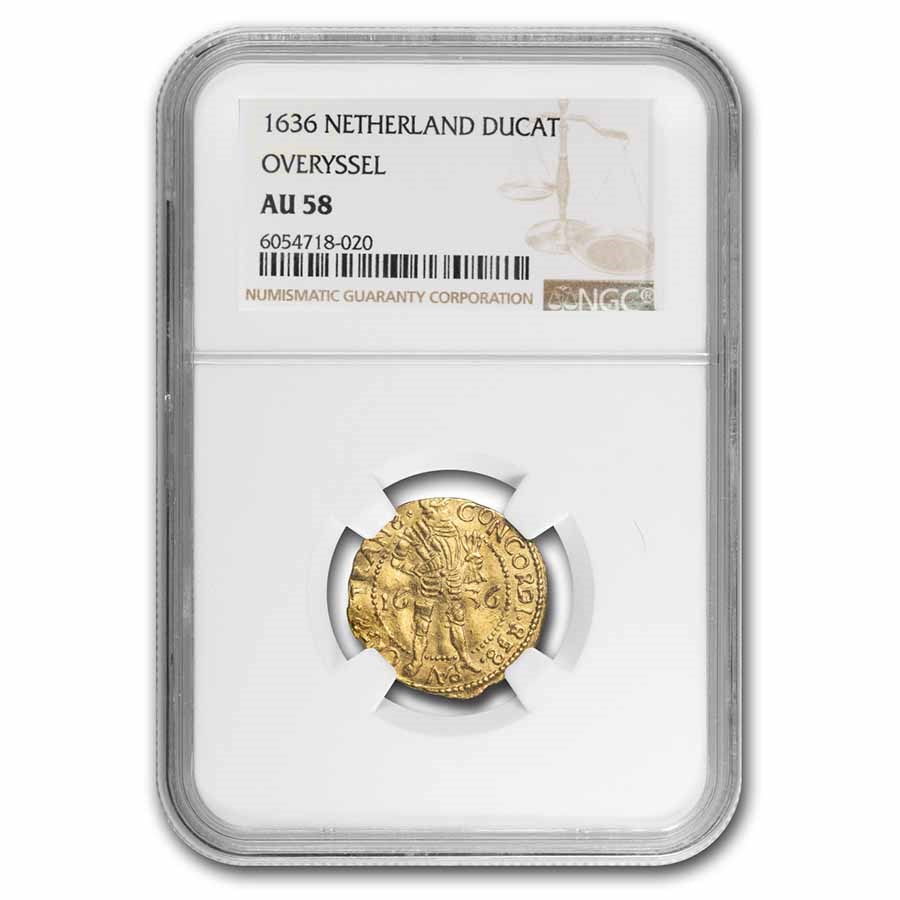 Buy 1636 Netherlands Overyssel Gold Ducat AU-58 NGC | APMEX