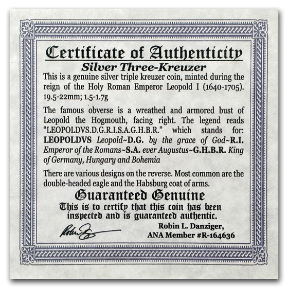 Buy (1640-1705) Austria Silver 3 Kreuzer Leopold the Hogsmouth Set | APMEX