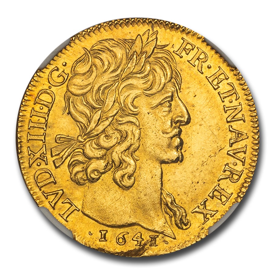 Buy 1641-A France Gold 2 Louis d'Or Louis XIII MS-62+ NGC | APMEX