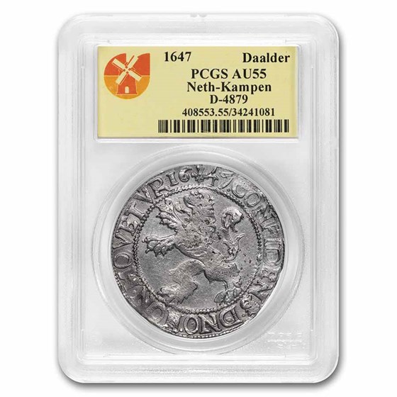 Buy 1647 Netherlands AR Lion Dollar Kampen AU-55 PCGS (Dav-4879) | APMEX Buy 1647 Netherlands AR Lion Dollar Kampen AU-55 PCGS (Dav-4879) | APMEX