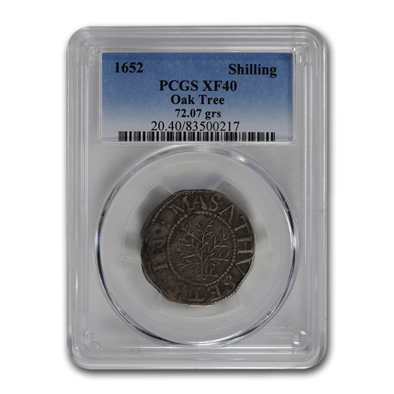 Buy 1652 Oak Tree Shilling XF-40 PCGS (72.07 grains) | APMEX