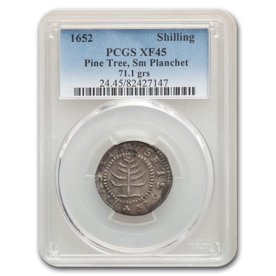 Buy 1652 Pine Tree Shilling, Small Planchet Colonial XF-45 PCGS | APMEX