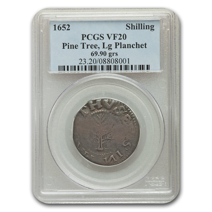 Buy 1652 Pine Tree Shillings VF-20 PCGS (Large Planchet) | APMEX