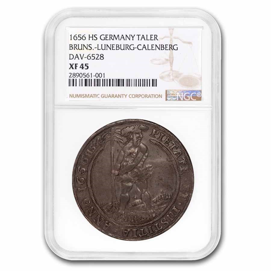 1656 German States Brunswick Silver Taler Wild Man XF-45 NGC