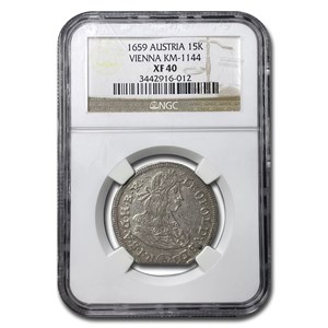 Buy 1659 Austria Silver 15 Kreuzer XF-40 NGC | APMEX