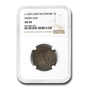 Buy 1659 Maryland Shilling Lord Baltimore AU-58 NGC | APMEX
