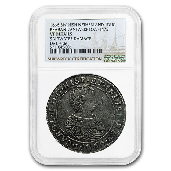 Buy 1666 Sp. Netherlands AR Ducat VF Details NGC De Liefde Shipwreck ...