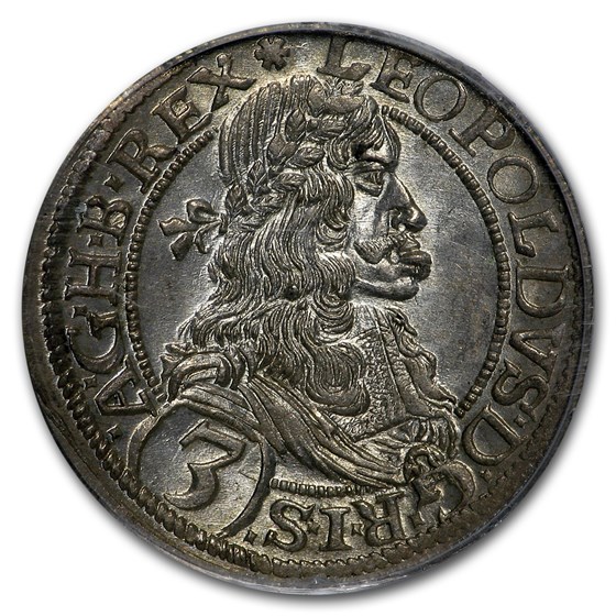 Buy 1670 Austria Silver 3 Kreuzer Vienna MS-63 PCGS | APMEX
