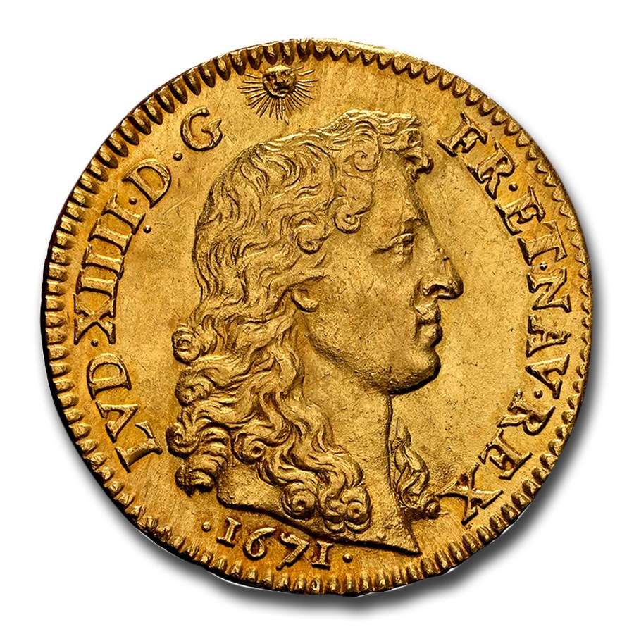 1671-A France Gold Louis d'Or Louis XIV MS-63+ NGC