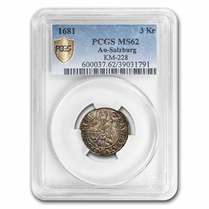 Buy 1681 Austrian States Salzburg Silver Three Kreuzer MS-62 PCGS | APMEX