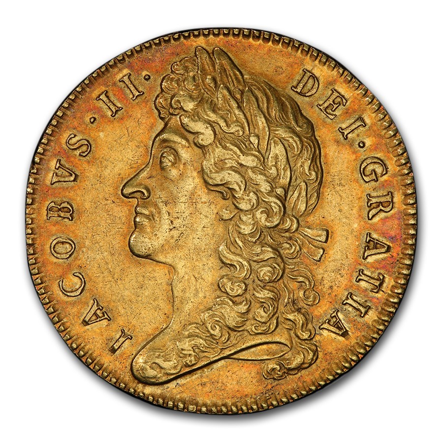 Buy 1688 Great Britain Gold Five Guineas James II AU-55 NGC | APMEX