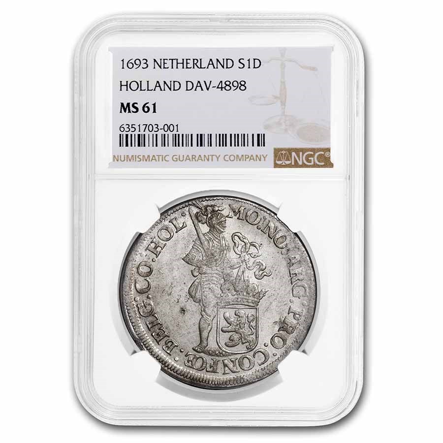 Buy 1693 Netherlands Silver Ducat/48 Stuviers MS-61 NGC | APMEX