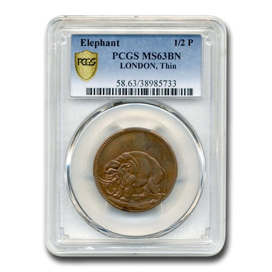 Buy (1694) London Elephant Token 1/2 Penny MS-63 BN PCGS (Thin) | APMEX