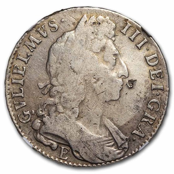 1696-E England AR 1/2 Crown Fine NGC (HMS Association Shipwreck)