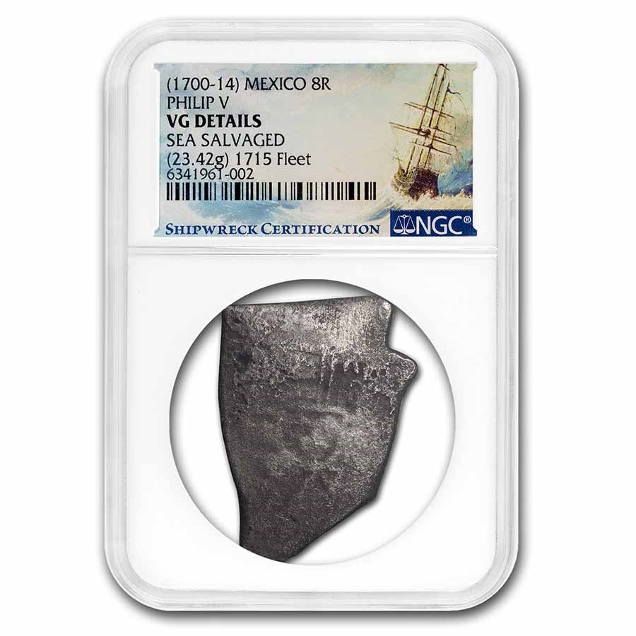 Buy (1700-14) Mo Mexico Silver 8 Reales Cob NGC (1715 Fleet Wreck) | APMEX