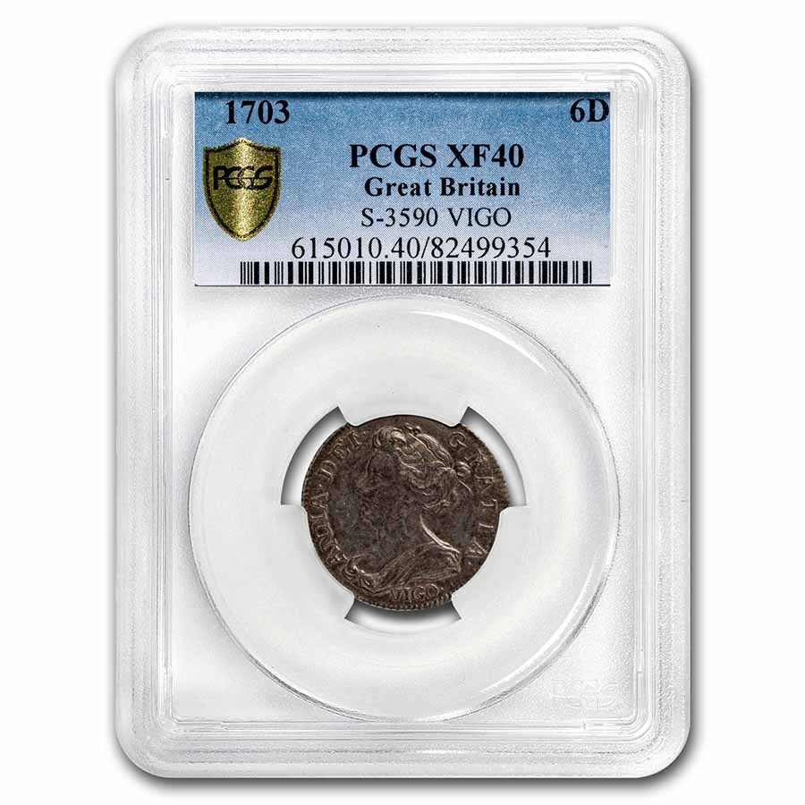 Buy 1703 Kingdom of England Silver Sixpence Queen Anne XF-40 PCGS | APMEX