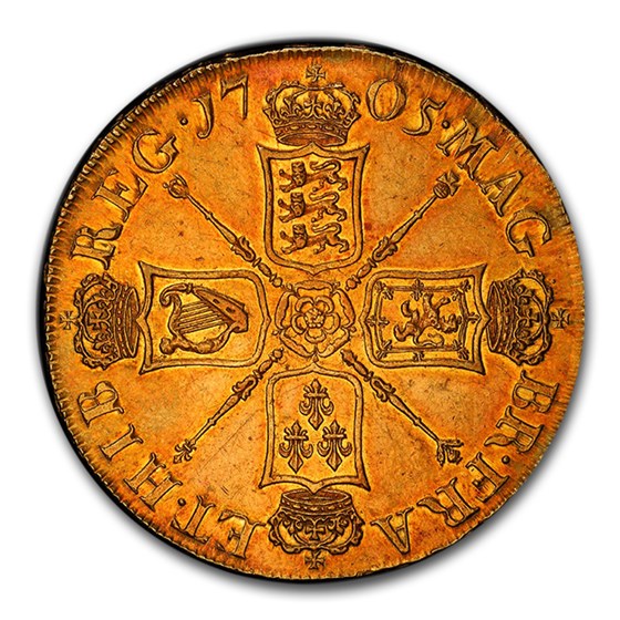 Buy 1705 Great Britain Five Gold Guineas Anne AU-55 PCGS | APMEX