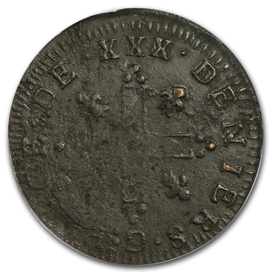 Buy 1711-D France Billon 30 Deniers Louis XIV Genuine PCGS | APMEX