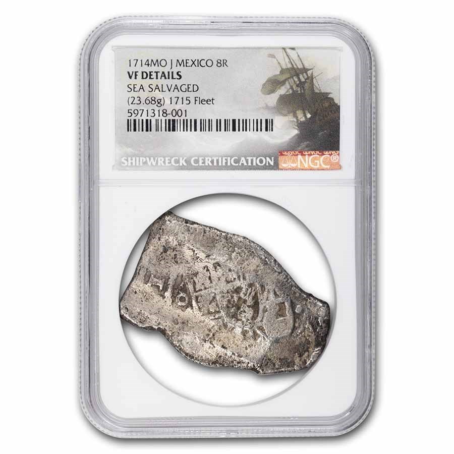 Buy 1714MO Mexico Silver 8 Reales Cob VF-Dtls NGC (1715 Fleet Wreck) | APMEX