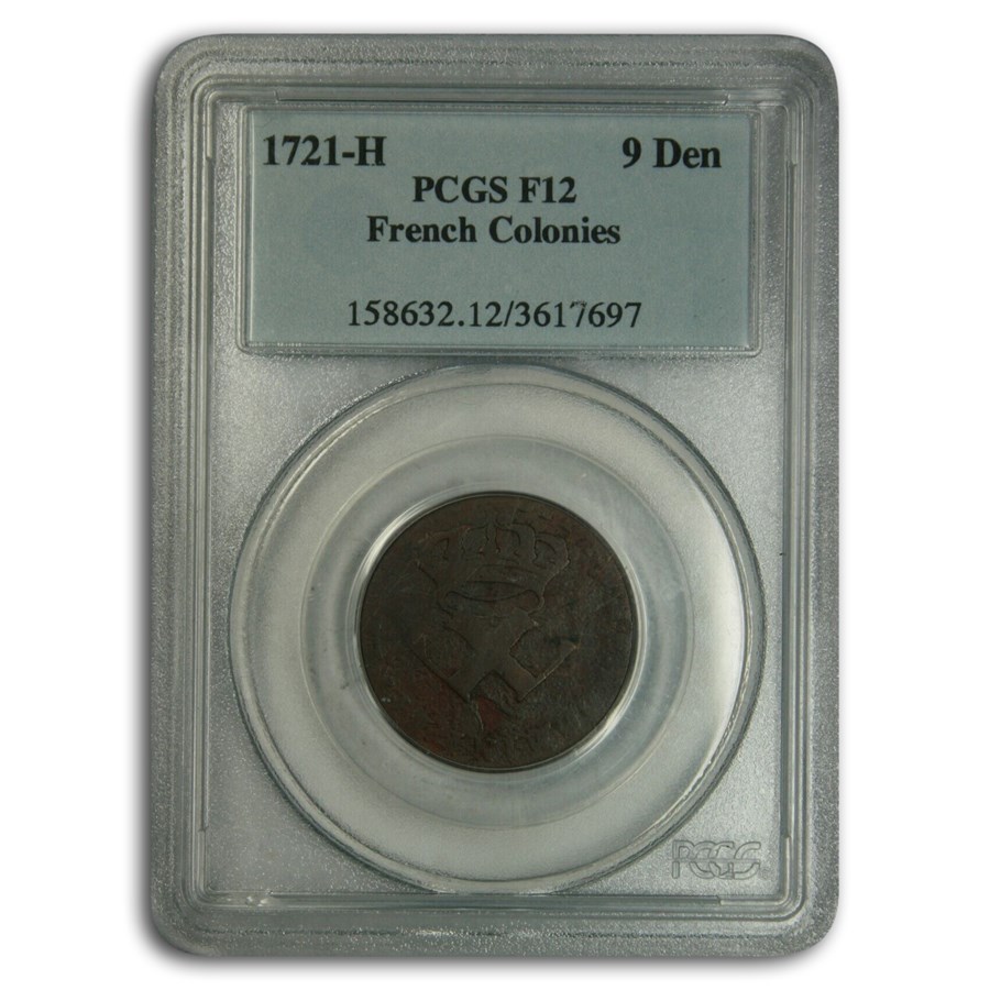 Buy 1721-H French Colonies 9 Deniers Fine-12 PCGS | APMEX