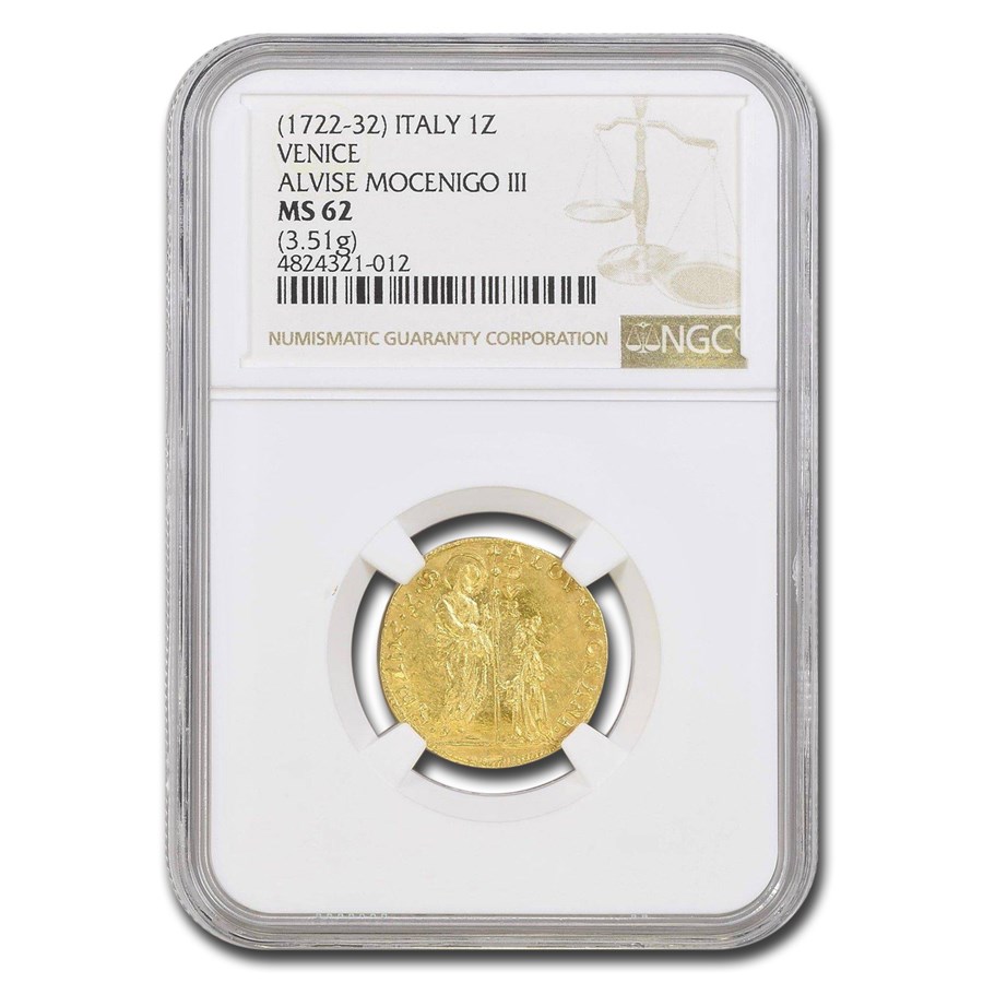 Buy 1722-1732 Italy Venice Gold Zecchino MS-62 NGC | APMEX