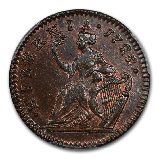 Buy 1723/2 Wood's Hibernia Halfpenny MS-65 PCGS (Brown) | APMEX