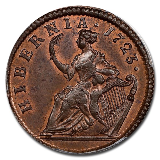 1723 Hibernia Farthing MS-65 PCGS (Red/Brown, 4.57-Gc.13)