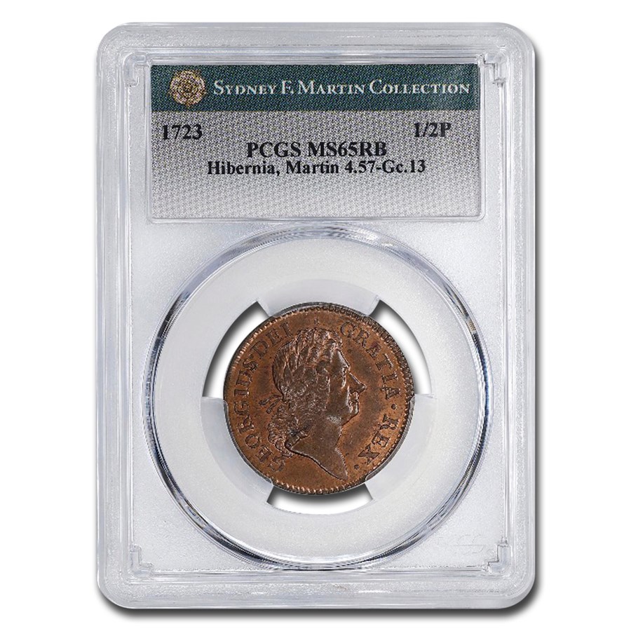 1723 Hibernia Farthing MS-65 PCGS (Red/Brown, 4.57-Gc.13)