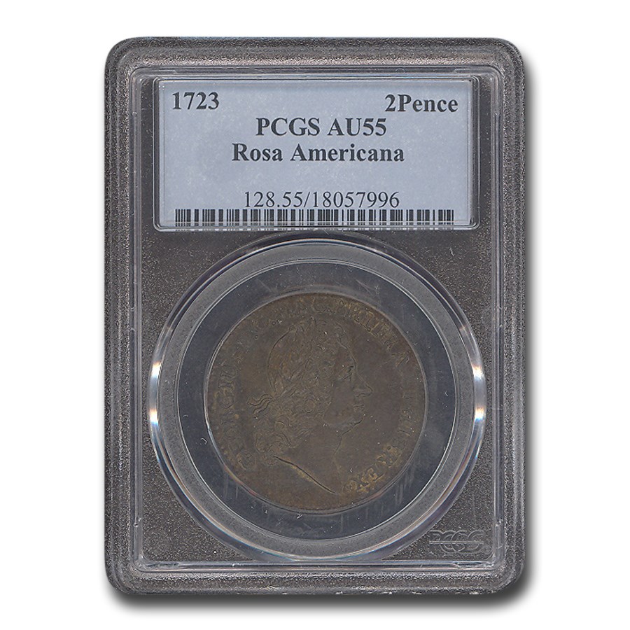 Buy 1723 Two Pence Rosa Americana AU-55 PCGS | APMEX