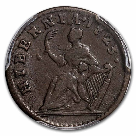 Buy 1723 Wood's Hibernia Farthing DEI GRATIA VG-10 PCGS | APMEX