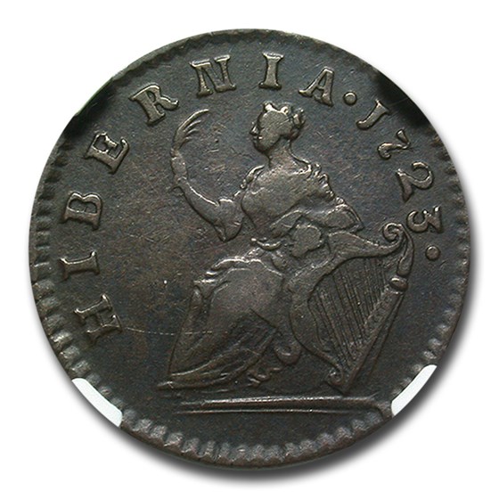 Buy 1723 Wood's Hibernia Farthing DEI GRATIA XF-40 NGC (Brown) | APMEX