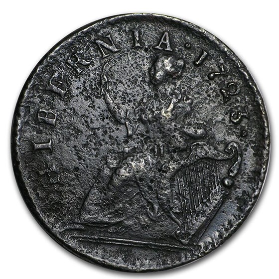 Buy 1723 Wood's Hibernia Halfpenny/Farthing XF Details | APMEX