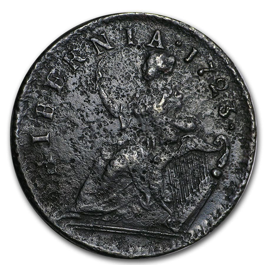 Buy 1723 Wood's Hibernia Halfpenny/Farthing XF Details | APMEX