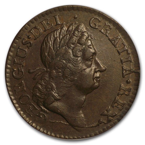 Buy 1723 Wood's Hibernia Halfpenny, Harp Right AU-58 PCGS | APMEX