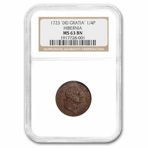 Buy 1723 Wood's Hibernia Halfpenny MS-63 NGC (Brown) | APMEX